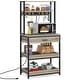 5-Tier Kitchen Bakers Rack with 4 Power & USB Outlets, Microwave Stand ...