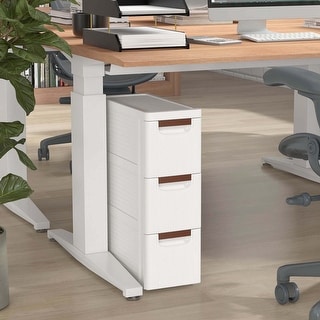 1/2 PCS 3-Drawer Narrow Storage Cart w/Wheels Cabinet - Bed Bath ...
