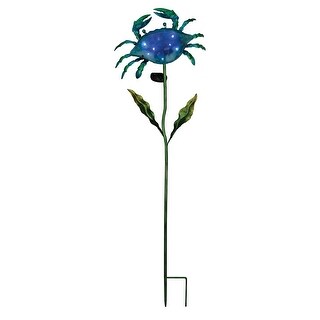 Seashore Coastal Blue Crab Solar Powered Garden Stake 40 Inch - Bed ...