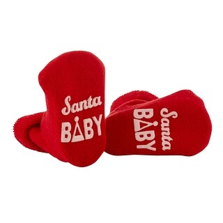 7" Red Baby Socks With Cute Design: "SANTA BABY" - Bed Bath & Beyond ...