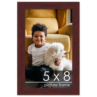 5x8 Traditional Mahogany Complete Wood Picture Frame with UV Acrylic ...