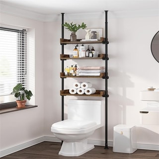 4-Tier Adjustable Wood Shelves - 9.2"D x 25"W x 116"H - Bed Bath ...