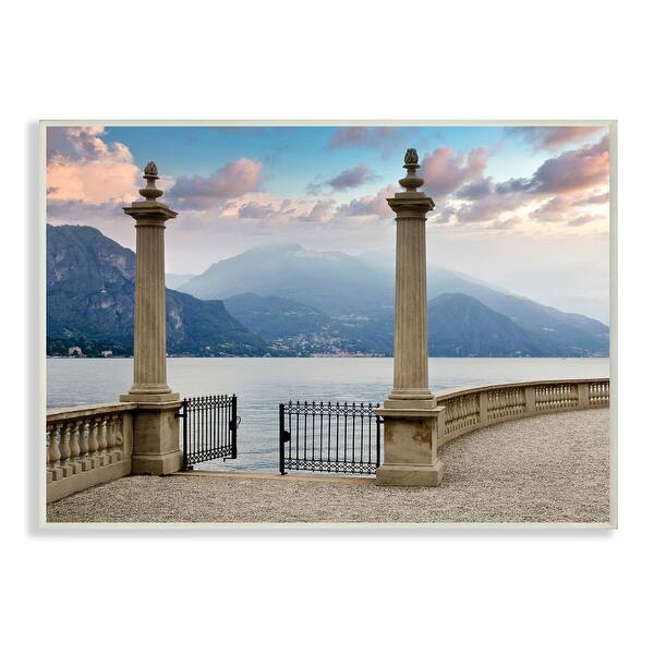 Stupell Mountain Lake Landscape Italian Column Architecture Wood Wall ...