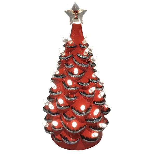 Texas Tech Themed 14-inch Ceramic Christmas Tree - red - Bed Bath ...