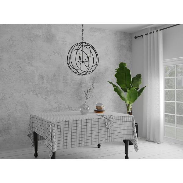 Lumanity Conduit Large 3-Light Industrial Orb Chandelier - Black - 26 ...