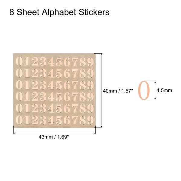 Number Resin Stickers Small Mini Number Stickers Metallic Glitter Alloy ...