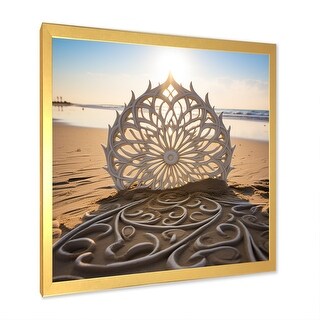 Designart "Majestic Mandala On The Beach I" Beach Framed Canvas Wall ...