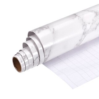 Marble Contact Paper, 600x1000mm PVC Sticky Wallpaper Roll White 2pcs ...