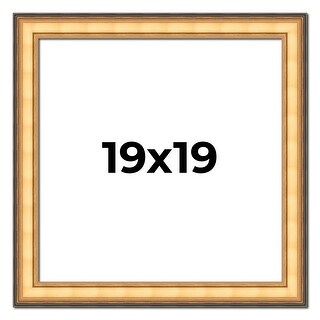 19x19 Frame Gold Plein Aire Solid Wood Picture Frame Width 2 Inches ...