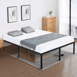 Lusimo 18 Inch Bed Frame Metal Platform Bed Easy Assembly Anti Slip ...