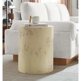 Penrod Mid-Century Burl Wood Round Accent Table - Bed Bath & Beyond ...