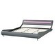 Faux Leather Upholstered Bed Frame led lighting Curve King Size Gray ...