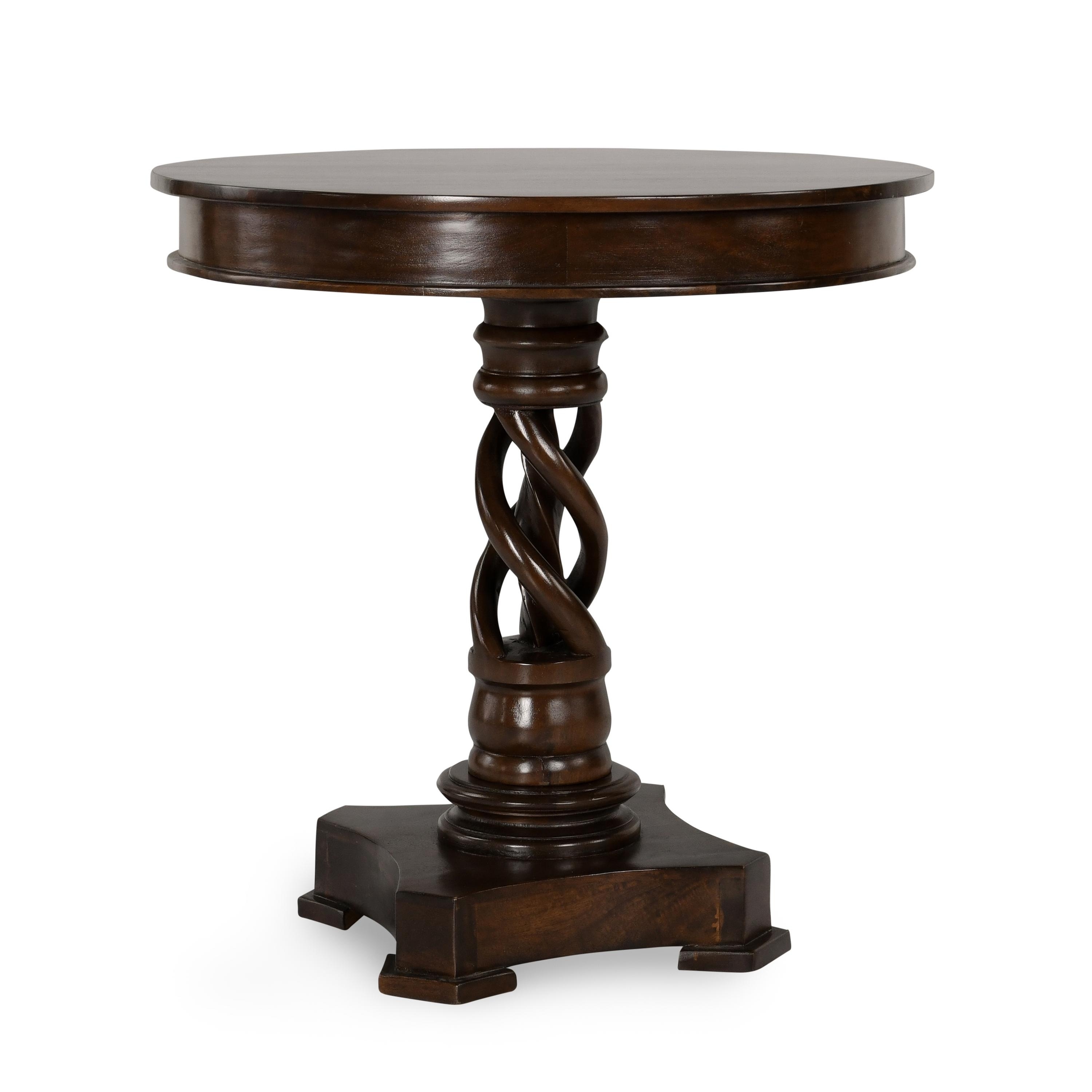 Classic Home Bella Mango Wood 30 Round Table in Dark Brown