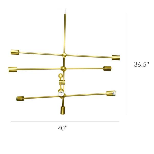 Sloan Adjustable 8-Light Iron Sputnik Chandelier in Brass Finish - Bed ...