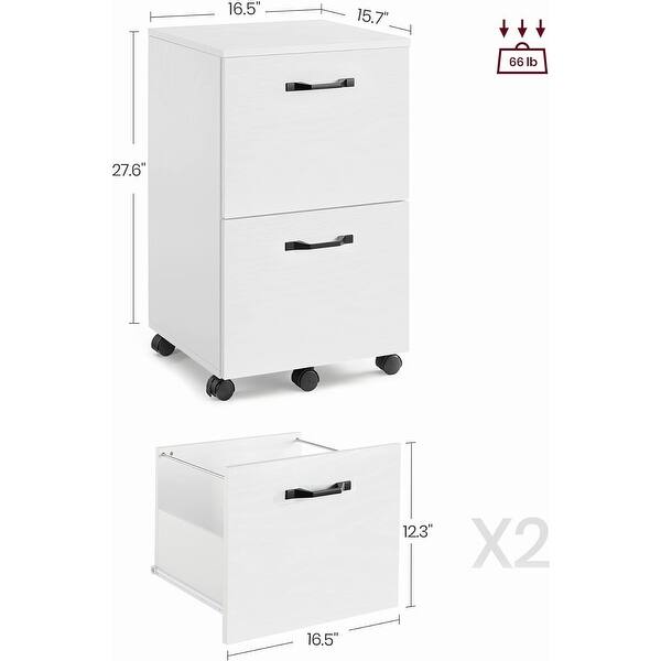 VASAGLE 2-Drawer File Cabinet, Filing Cabinet for Home Office, Small ...