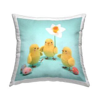 Stupell Spring Chicks With Daffodil Printed Throw Pillow Design by ...
