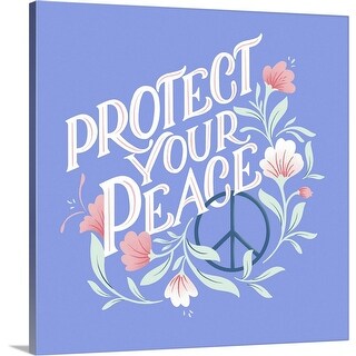 GreatBIGCanvas "Protect Your Peace" Sky Blue Black 12" in. W x 12" in ...