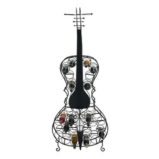 Metal Cello 26 Bottle Standing Wine Rack - Black - Roche River Decor ...