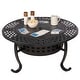 Fire Pit with Grill - 37” Round Fire Table Outdoor Firepit with 2 ...