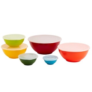 12 Piece Mixing Bowl Set with Lids, Rainbow Colors - Bed Bath & Beyond ...