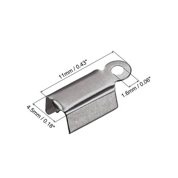 400Pcs Fold Over Cord Ends, 4.5x11mm Crimp Cap Clasp for DIY - Metallic ...