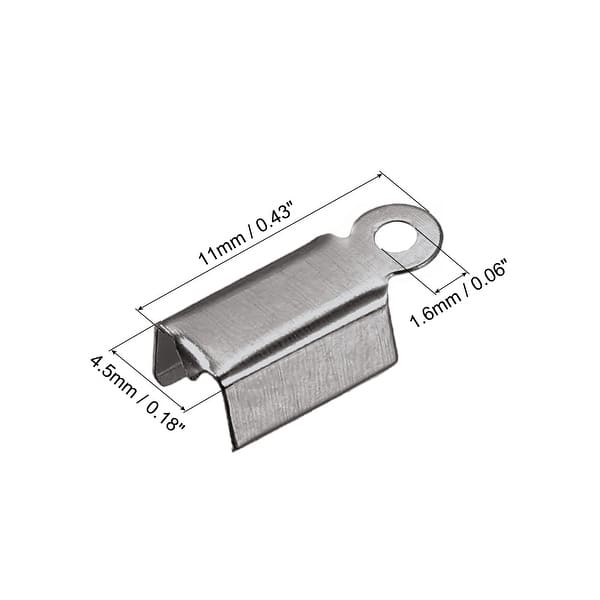 600Pcs Fold Over Cord Ends, 4.5x11mm Crimp Cap Clasp for DIY - Metallic ...
