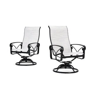 Palazzo Sling Ultra High Back Swivel Rocker Dining Chairs, Set of 2 ...