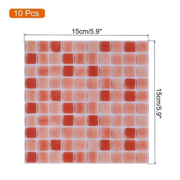 10Pcs Mosaic Tile Sticker 15x15cm Square Wallpaper Backsplash, Style 6 ...