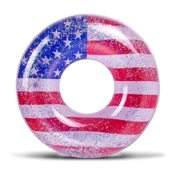 POZA Inflatable Pool Float Tube with Sparkle Silver Stars Confetti - 36 ...