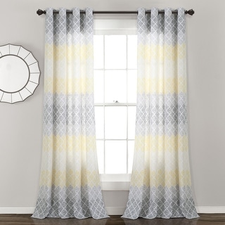 Lush Decor Medallion Ombre Window Curtain Panel Pair - 84" x 52" - Bed ...