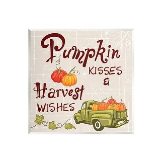 Stupell Pumpkin Kisses Harvest Wishes Wall Plaque Art Design by Diane ...
