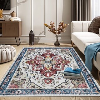 Multi-color Faux Cashmere Area Rugs for Living Room, Hallway, Bedroom ...