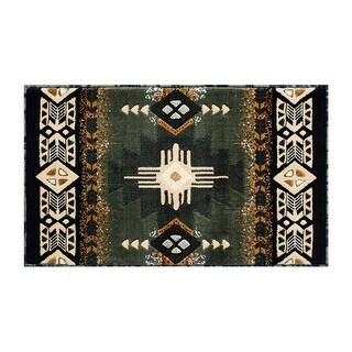 Mohave Collection 2' x 3' Sage Traditional Southwestern Style Area Rug ...