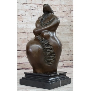 Hand Made Abstract Modern Style Mother And Child By Botero Bronze ...