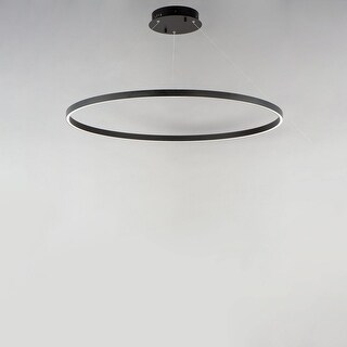 Modern Contemporary LED Pendant Groove Black - Exact Size - Bed Bath ...