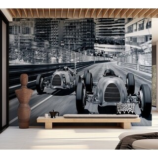 Peel & Stick Sports Wall Mural - Formula 1 in The Old Days - Bed Bath ...
