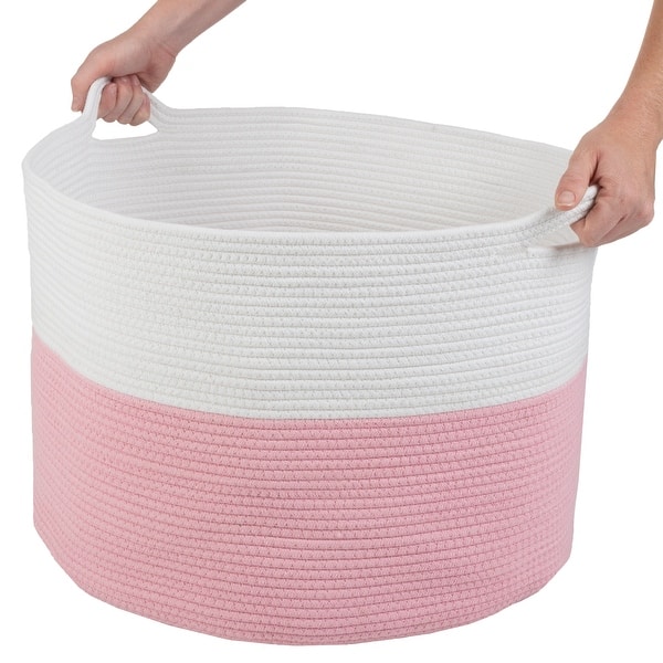 Extra-Large Basket - Cotton Rope Basket with Handles - Baskets for ...