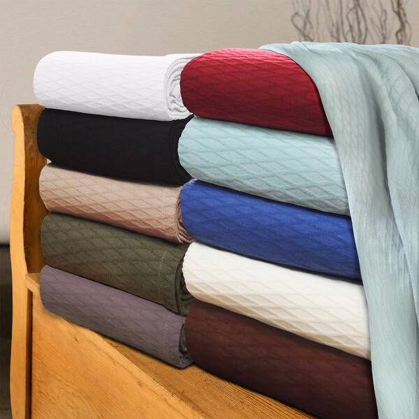 Superior Diamond Weave All-Season Bedding Cotton Blanket - Bed Bath ...