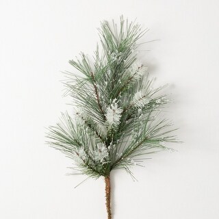 25"H Sullivans Frosted Fuzzy Pine Spray, Green - 12"L x 3.5"W x 25"H ...