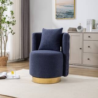 Swivel Accent Barrel Chair, Modern Upholstered Vanity Stool - Bed Bath ...