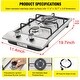 12" Gas Cooktops, 2 Burner Drop-in Propane/Natural Gas Cooker, 12 Inch ...