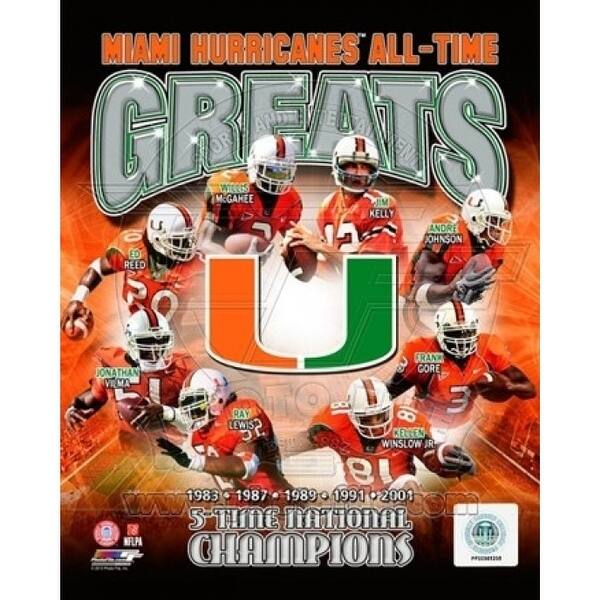 University Of Miami Hurricanes All Time Greats Composite Sports Photo ...