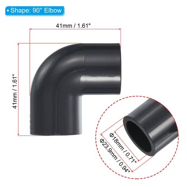 3Pcs UPVC Pipe Fitting Elbow 18mm Socket 90 Degree Adapter Connector ...