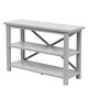 Modern Farmhouse Cross-Back Entryway Table in Sargent Oak - Bed Bath ...