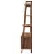 Balsam 5-Shelf Ladder Walnut Wooden Bookcase with Storage Cabinet - Bed ...