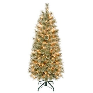 National Tree Company 4.5 ft. Arcadia Pine Slim Tree with Clear Lights ...