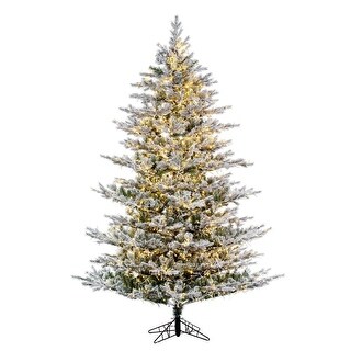 Vickerman 6.5' x 54" Flocked Kiana Artificial Christmas Tree, 3mm LED ...