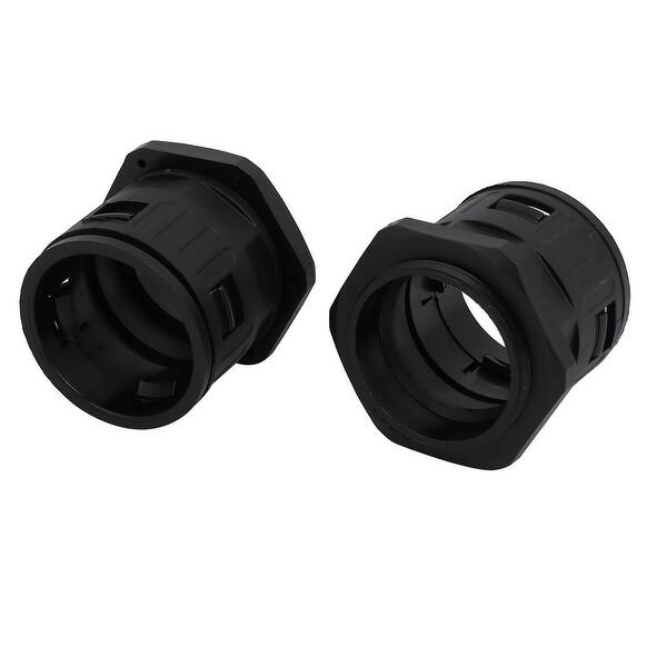 2 Pcs PG36 PA Ripple Pipe Connector Joint Black for AD42.5 Corrugated ...