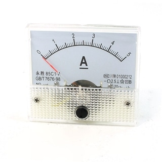 Clear Shell DC 0-5A Analog 0.1A Scale Panel Ammeter Gauge 85C1-A - DC 0 ...