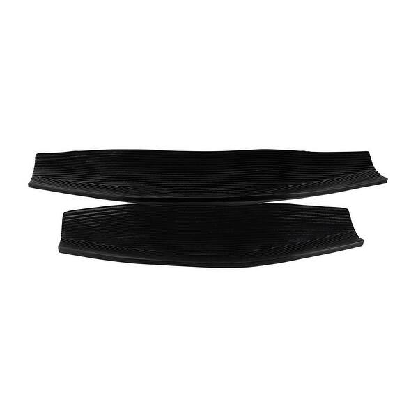 16"Lx11"Wx2"H/21"Lx11"Wx2"H, Geometric Disk Plate, Set of Two, Black ...
